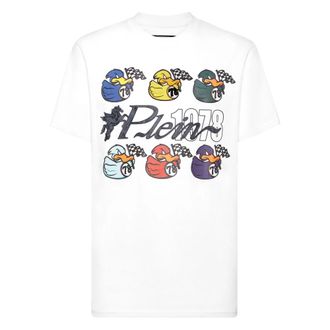 Philipp Plein T-Shirt Rundhals Duck - - Tops - Herren - Wei&szlig; - L