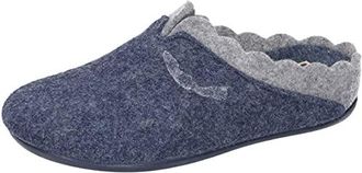 Manitu Femme Chaussons pour la Maison, Bleu, 38 EU
