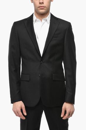 Corneliani TREND Zweiknopf-Jacke aus Schurwolle mit zwei Schlitzen und klassischem Revers Corneliani