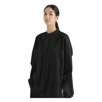 Meimeij Femme, Blouses et Chemises, Noir, Taille: 42 FR Camicia Over Size Collo alla Coreana
