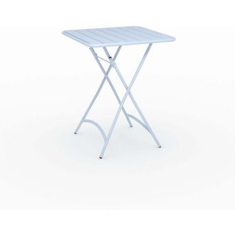 Rendez-Vous D&eacute;co Table de jardin pliante en m&eacute;tal bleu pastel 2 personnes - Yumi