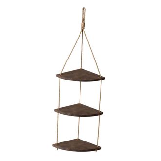 BESPORTBLE Vintage Mehrlagiges Fächerförmiges Wand eckregal aus Rustikalem Holz mit Abnehmbarem Fach Platzsparend und Vielseitig für Badezimmer Wohnzimmer Küche 