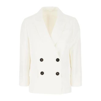 Brunello Cucinelli Monili Doppelreiher-Blazer - - Jackets - Damen - Beige - S