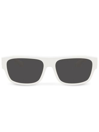 Dolce & Gabbana Eyewear lunettes de soleil DG Crossed &agrave; monture carr&eacute;e - Blanc