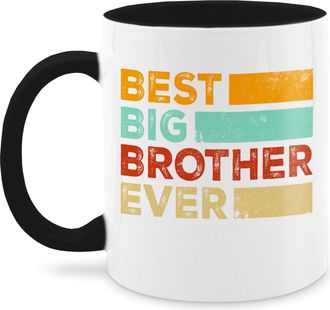 Shirtracer Tasse Tassen 325ml - Best Big Brother Ever Bester großer Bruder aller Zeiten Geschenk - 325 ml - Schwarz - tasse+großer+bruder große brüder fuer den g