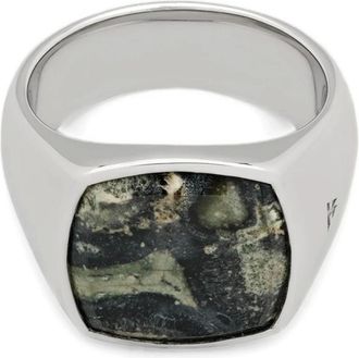 Tom Wood Homme, Accessoires, Multicolore, Taille: 60 MM Bague chevali&egrave;re avec pierre Kambaba taille coussin