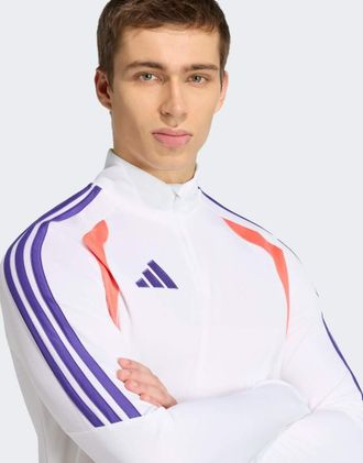 adidas Tiro 26 league haut dentra&icirc;nement en blanc / violet pur / semi