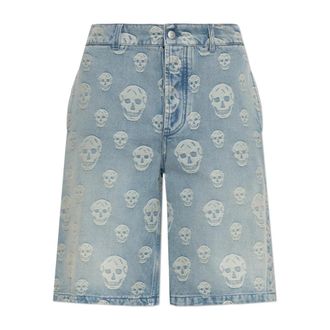 Alexander McQueen Denim Shorts mit Monogramm - - Shorts - Herren - Blau - XL