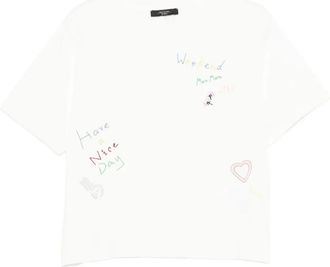 Max Mara Besticktes T-Shirt - Weiß