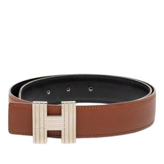 Herm&egrave;s Ceinture Chevre Mysore Pre-owned - Femme - Pre-owned - Brun - Taille: ONE Size