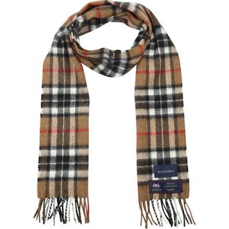 Suitable Echarpe &agrave; Carreaux Merinos Beige