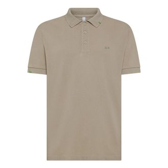 Sun 68 Vintage Polyester Polo Stone - - Tops - Herren - Beige - 2XL