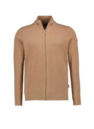 Bugatti Herren Cardigan beige Baumwolle unifarben