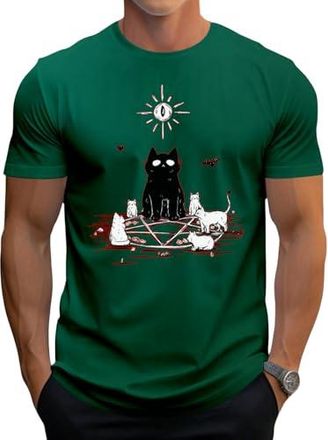 Generic T-shirt &agrave; manches courtes pour homme | T-shirt &agrave; manches courtes pour Halloween avec col rond surdimensionn&eacute; - V&ecirc;tements d&eacute;t&eacute; tendance en coton, vert 