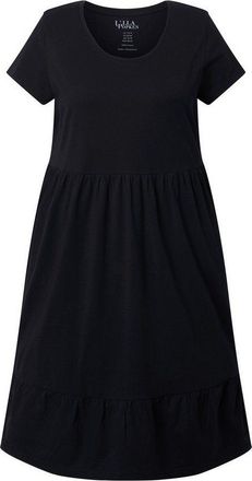 Ulla Popken Midikleid Jerseykleid A-Linie Rundhals Fl&uuml;gel-Halbarm
