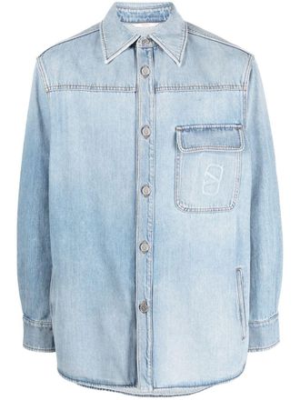 Valentino Garavani chemise en jean &agrave; boutonni&egrave;re - Bleu