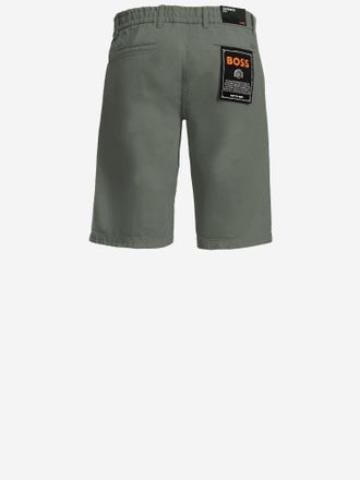 HUGO BOSS Mens Stretch Cotton Pants Green Short