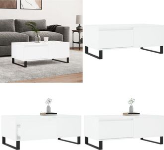 vidaXL Couchtisch Weiß 90x50x36,5 cm Holzwerkstoff - Couchtisch - Wohnzimmerstil - Weißer Couchtisch - Holzwerkstoff Möbel - Sideboard - Home & Living