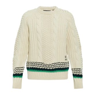 Lacoste Wollpullover mit dekorativem Strickmuster - - Knitwear - Herren - Beige - M