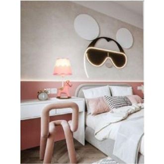 Trade Shop Trade Shop - Nachttischlampe Schreibtischlampe Kinderschlafzimmer Junge Schaukelpferd E27 D09 - Rosa