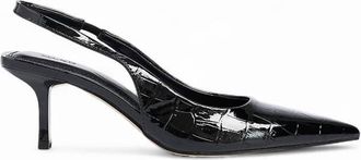 NA-KD escarpins slingback noirs effet croco