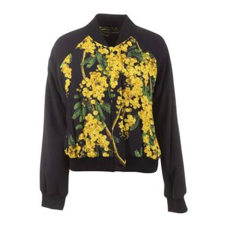 Dolce & Gabbana Femme, Vestes, Multicolore, Taille: 42 FR Flowers Zipped Jacket