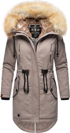 Navahoo B660 Veste dhiver chaude pour femme en fausse fourrure, Zinc, XL