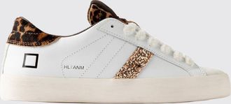 D.A.T.E. D. A.T. E. Hill Low-Top-Sneaker aus Leder mit Animal-Print und Glitzer-Eins&auml;tzen