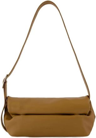 Jil Sander Hobo Bags - Khaki Leather Rollup Small Square Belt Shoulder Ba - Gr. unisize - in Braun - für Damen