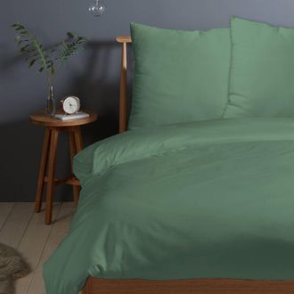 Pizuna 400 Fadenzahl aus Baumwolle Bettw&auml;sche Hecke Gr&uuml;n, 100% Langstaple Baumwolle Bettbezug und Kissenbezug, 100% Baumwolle Mako Satin 2-Teilig Bettw&auml;sches