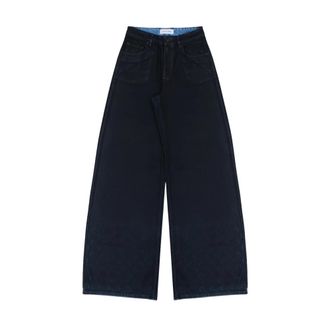 Marine Serre Moon Waxed Denim High-Waist Flare Jeans - - Jeans - Damen - Schwarzk - M