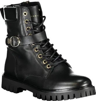 Tommy Hilfiger Lace-Up Lug Sole Boot - Black