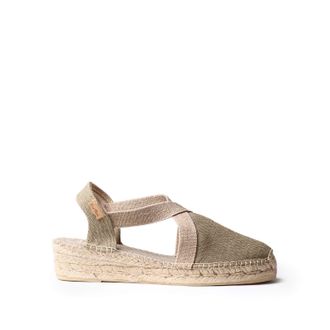 Toni Pons Damen-Espadrille aus Baumwollstoff - Verdi-V - Khaki, 35 EU