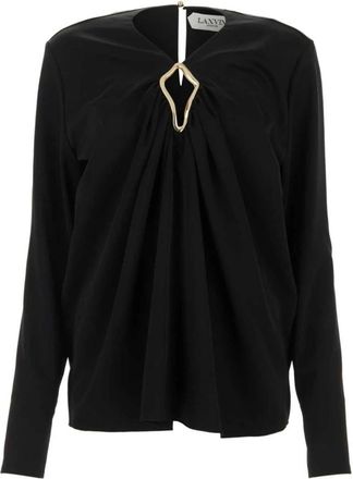Lanvin Femme, Tops, Noir, Taille: 38 FR Haut &agrave; Manches Longues et Poignets Orn&eacute;s