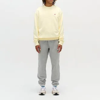 New Balance Homme Made in USA Core Crewneck Sweatshirt en Jaune, Coton Fleece, Taille L