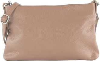 modamoda.de T258 Sac &agrave; bandouli&egrave;re en cuir pour femme Clutch 25 x 16 x 3 cm, fabriqu&eacute; &agrave; la main en Italie, Rose., m