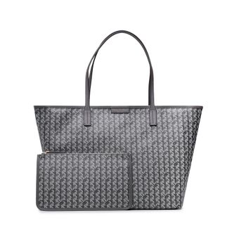 Tory Burch Handtasche Tory Burch Basketweave Tote 145634 Grau