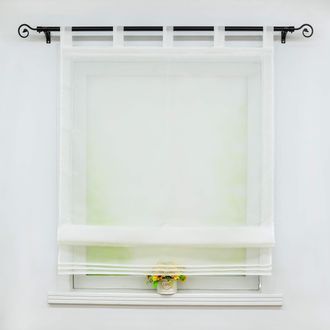 Joyswahl Voile Raffrollo Raffgardinen mit Schlaufen »Sophia« Transparent Gardine mit Zierfalten Muster Raffrollos BxH 140x155cm Beige 1 Stück