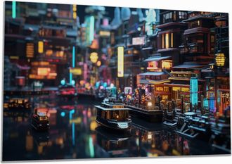 Wallario Herdabdeckplatte/Spritzschutz aus Glas, 1-teilig, 90x52cm mit 13mm hohen Füßen, für Ceran- und Induktionsherde, Stadt bei Nacht