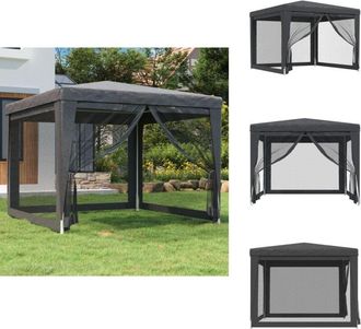 vidaXL Vidaxl - Tente de f&ecirc;te avec 4 parois lat&eacute;rales en maille Anthracite 3x3m - Tents De Jardin - Abri Solaire - Tonnelles Exterieure - Chapiteau Pliable