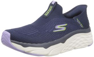 Skechers Damen Max Cushioning Elite Smooth Transition Sneaker, Navy Textile/Lavender Trim, 36.5 EU