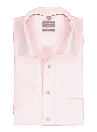 Olymp Herren Kurzarmhemd rosa Comfort Fit