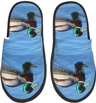Generic Fourrure Pantoufles Canard Colvert Nageant Mignon Portative Pantoufles DHiver Unisexe Hiver Chausson Pour Automne Spa Camping L