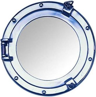 Nauticalia 4939 Bullauge-Spiegel, Aluminium, silberfarben, 20 cm