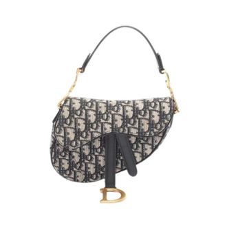 Dior Pre-owned Saddle Mini Oblique Jacquard Leder Handtasche - - Pre-owned - Damen - Beige - ONE SIZE