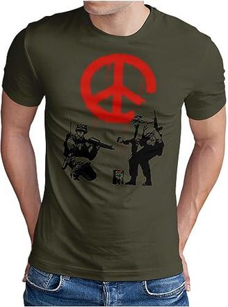 OM3 Banksy War Peace T-Shirt - Homme - Urban Street Art Graffiti - S - 4XL, XL