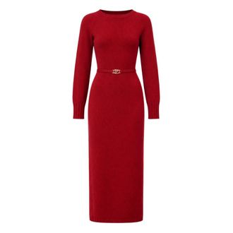 Twinset Robe Longue Tricot&eacute;e - Femme - Robes - Rouge - Taille: 38 FR