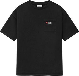 Rhude Homme, Tops, Noir, Taille: S Moonlight Wolf Pocket T-Shirt