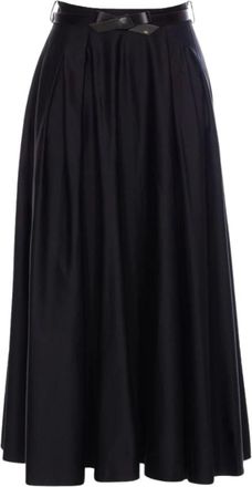 Elisabetta Franchi Femme, Jupes, Noir, Taille: 40 FR Jupe Midi Noire en Satin avec