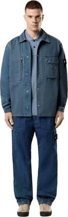 Stone Island Homme, Vestes, Bleu, Taille: S Indigo Shirts Indigo
